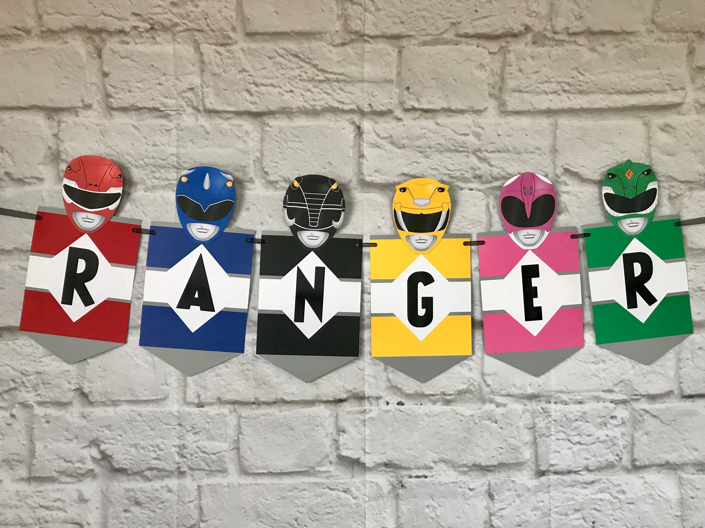 Power Rangers Inspired Banner | Etsy