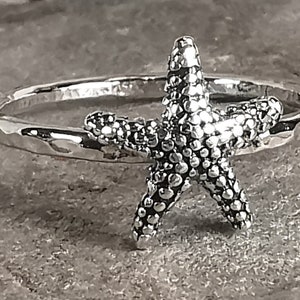 Sterling Silver Starfish Ring Minimalistic Ring, Modern Contemporary - Etsy