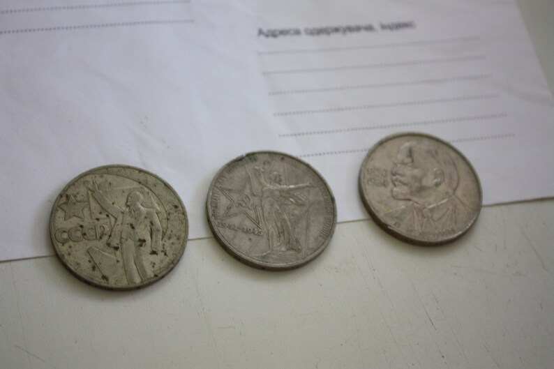 Set of 3 Soviet Coins, 1 Ruble Collectable Coin, USSR Collectable ...