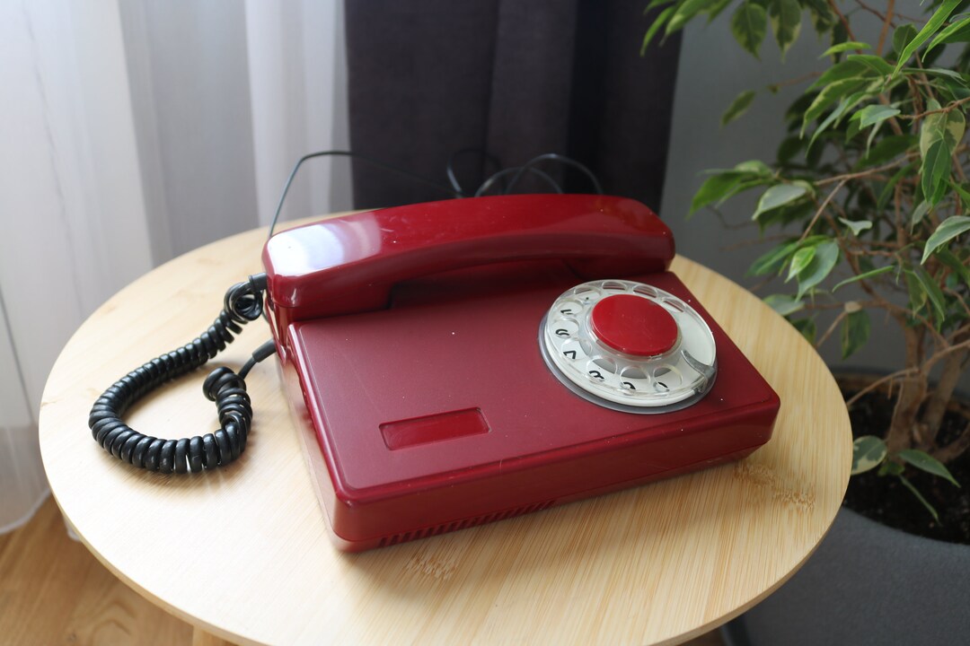 Dark Red Rotary Phone. Cherry Color Phone 2004-2005. Ukraine. Rotary ...