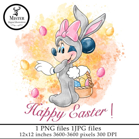 Art & Collectibles Easter Eggs Print Set Easter Clipart Minnie Mouse ...