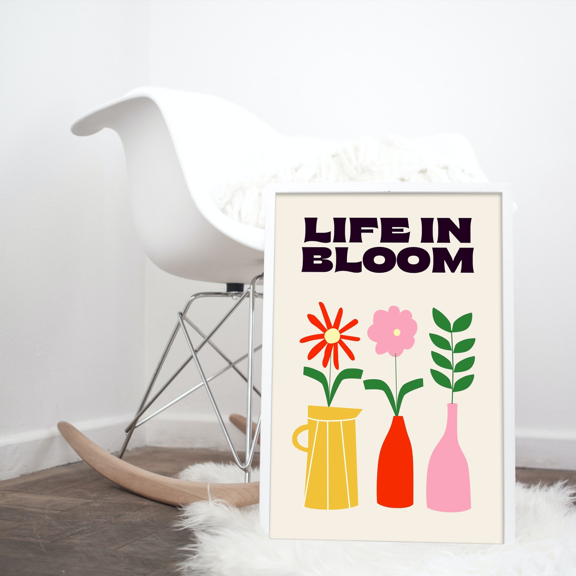 Flower Market Wall Prints. Vivid Fun Flower Posters. Set of 3 Flower ...