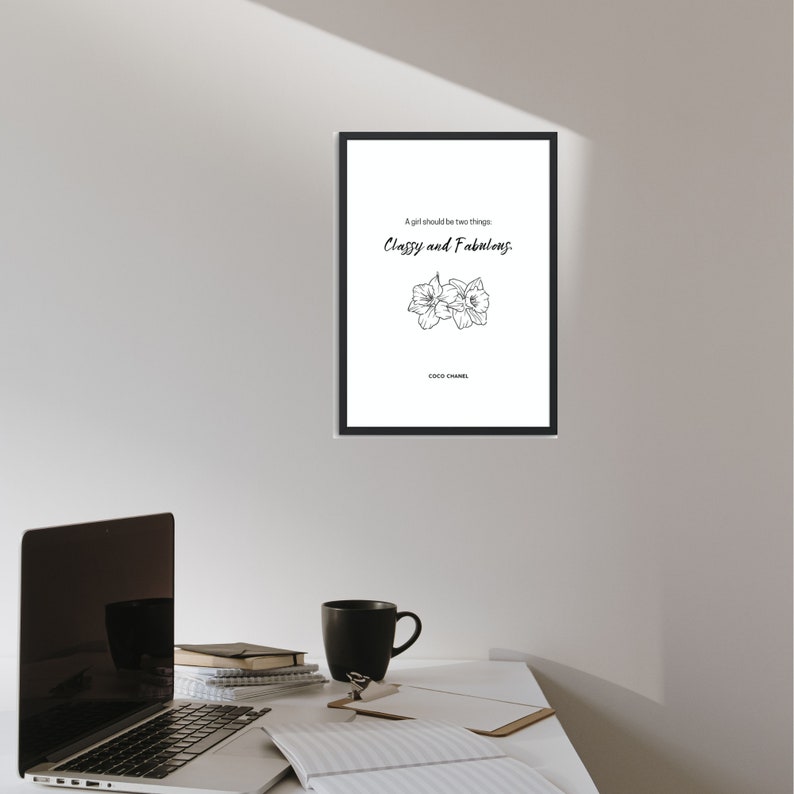 Coco Chanel Fashion Quotes Poster, Glam and Chic, Inspirational Quotes ...