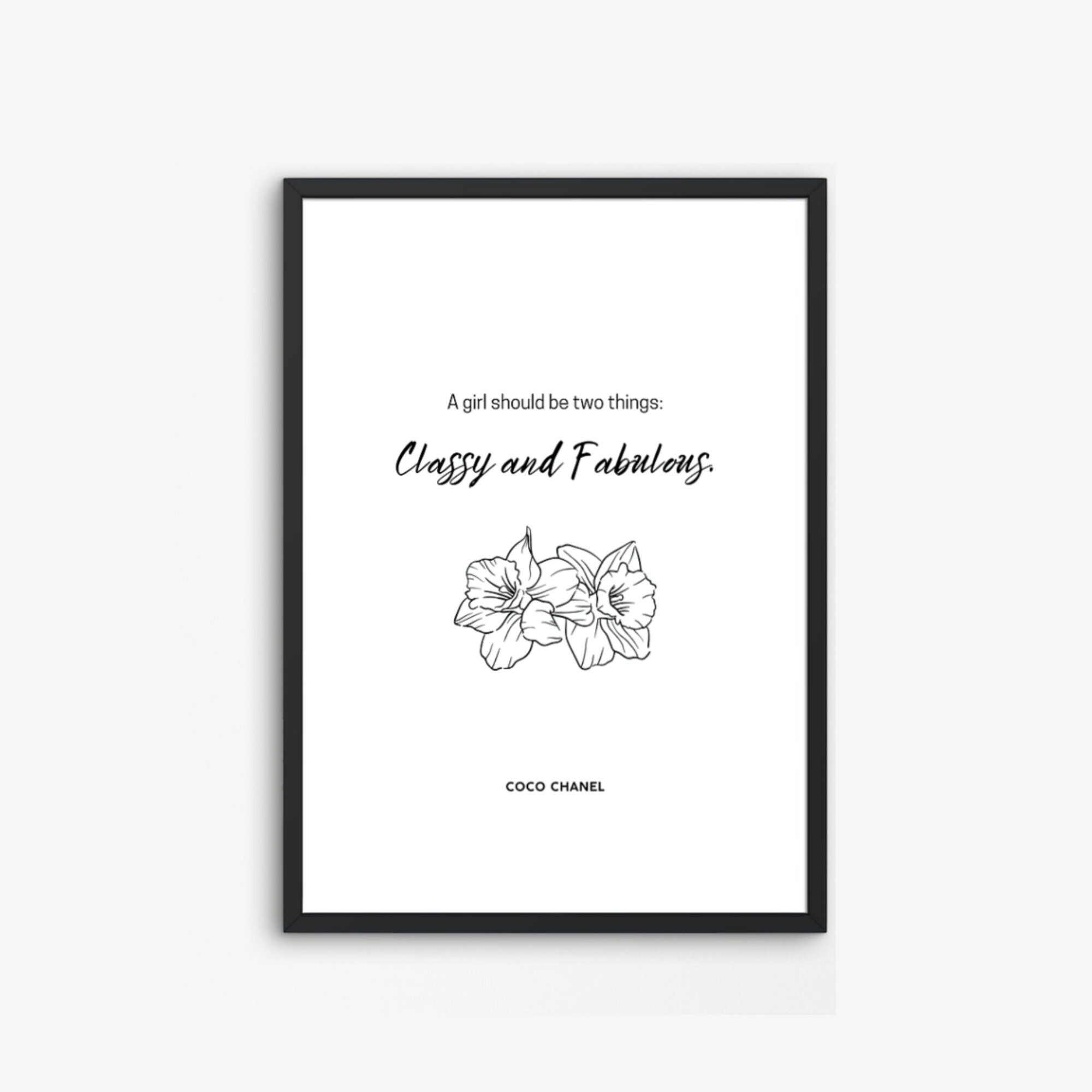 Coco Chanel Fashion Quotes Poster, Glam and Chic, Inspirational Quotes ...