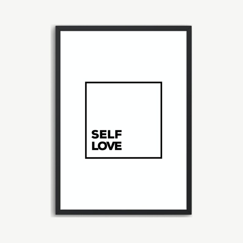 Self Love Outline Wall Art. Minimalist Digital Prints. Home and Bedroom ...