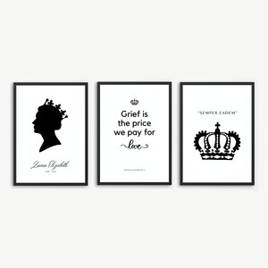 Queen Elizabeth Wall Prints Set of 3 . Queen Elizabeth Quotes. Semper ...