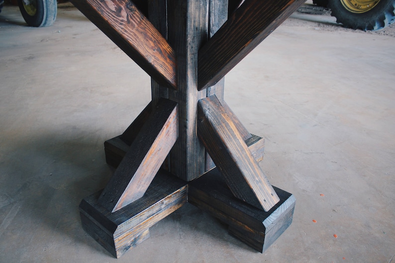 5ft 4ft Rustic Round Farm Table ~ Cross Leg Farmhouse Table (TEXAS ...