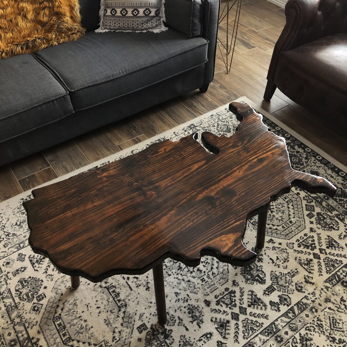 Americana Coffee Table. USA. Rustic American Flag Industrial America ...