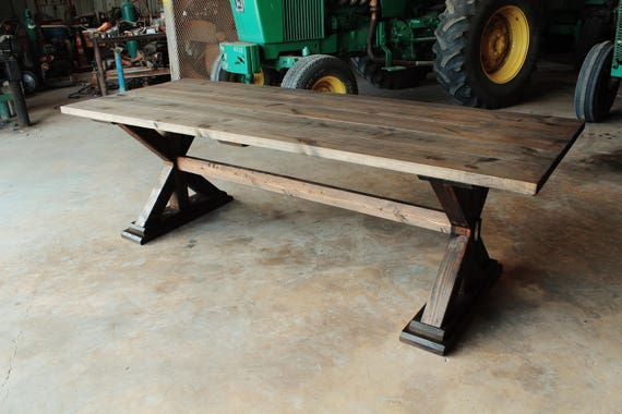 Rustic Farm Table Cross Leg Farmhouse Table TEXAS DELIVERY - Etsy