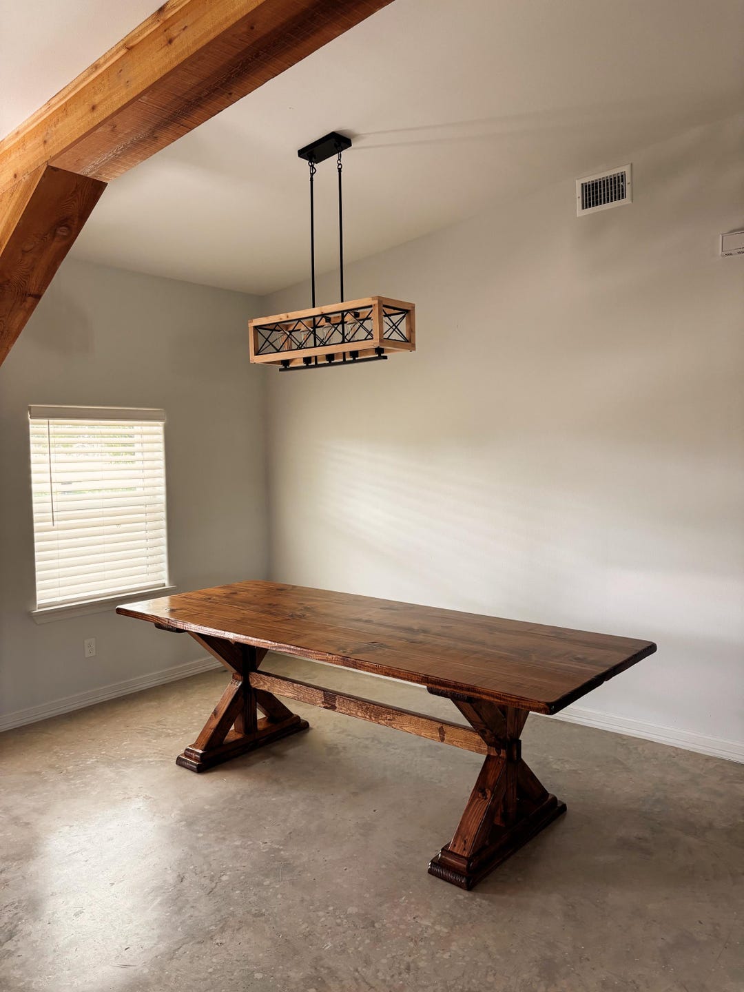 Custom 8ft 7ft 6ft Rustic Farm Table ~ Cross Trestle Leg Farmhouse ...