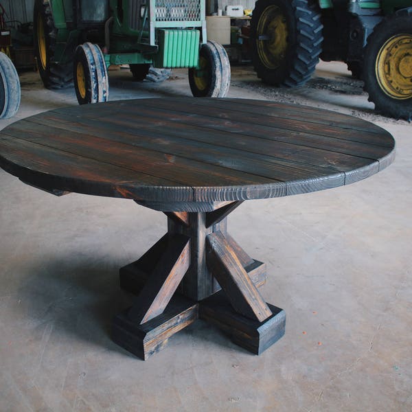 Farmhouse Round Dining Table - Etsy