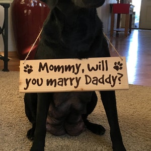 Wooden Dog Engagement Sign, Proposal Sign, Handmade Personalized Dog ...