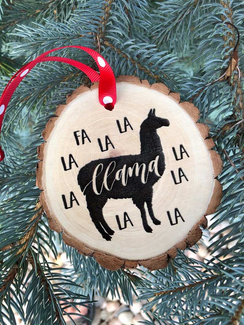Wooden Christmas Ornament Fa La Llama Llama Ornament - Etsy