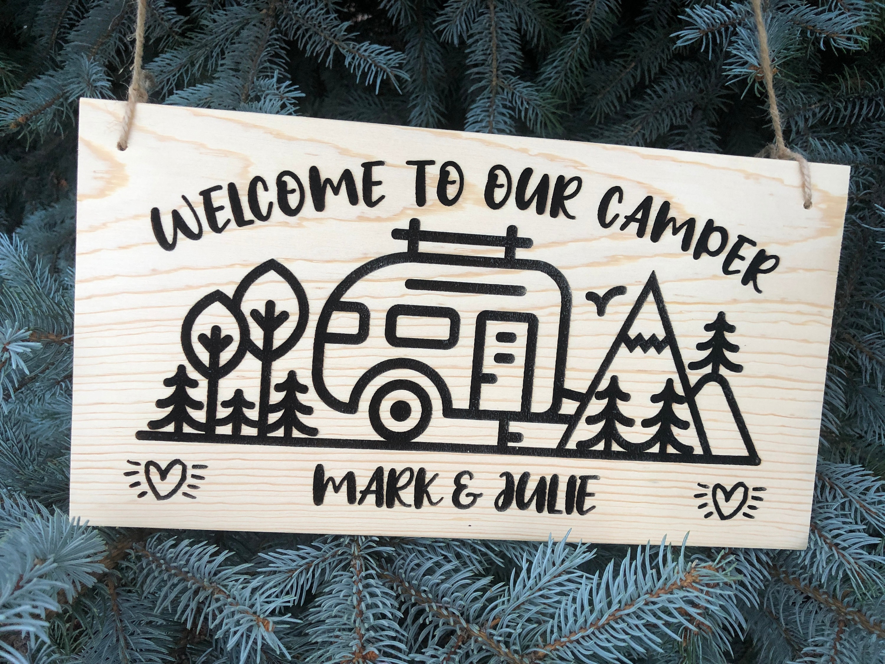 Wooden Camper Sign Welcome to Our Camper Handmade | Etsy