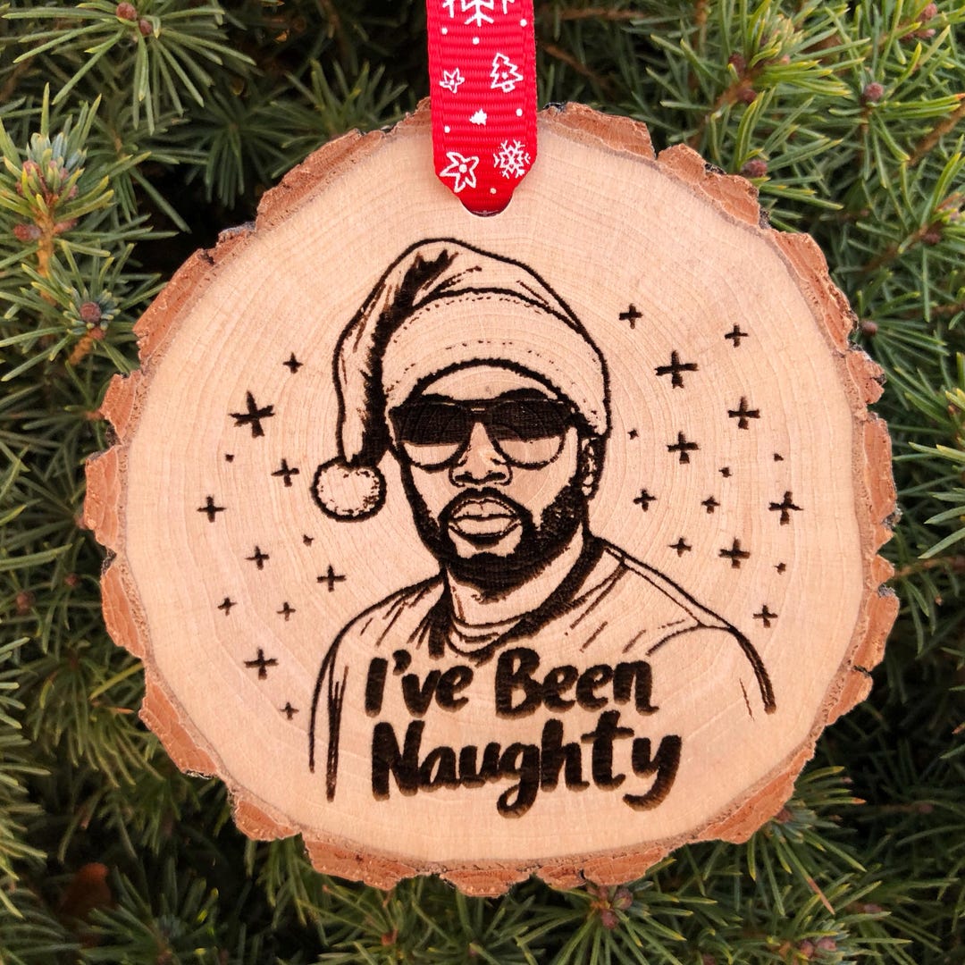 I've Been Naughty P Diddy Wooden Slice Christmas Funny Ornament, Puff ...