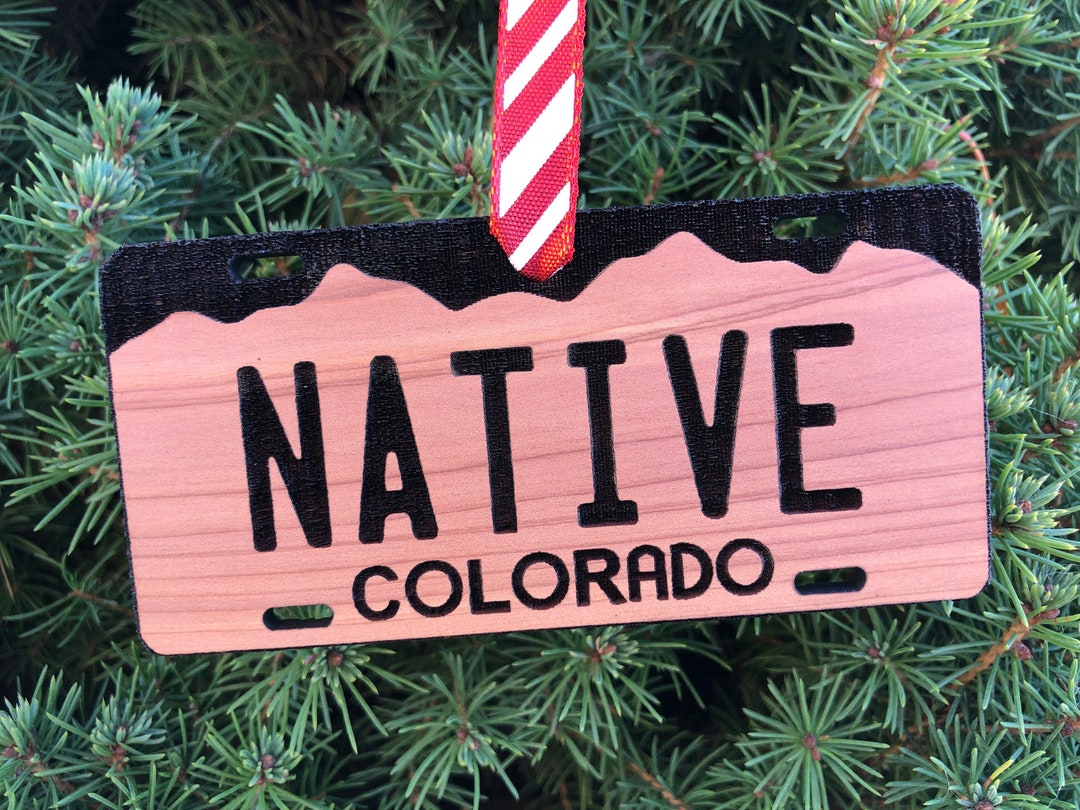 Native Colorado License Plate Ornament, Vanity Plate, Car Charm, Ski ...