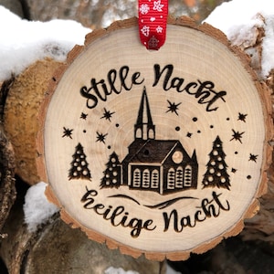 Stille Nacht Heilige Nacht Wooden German Christmas Ornament, Silent ...