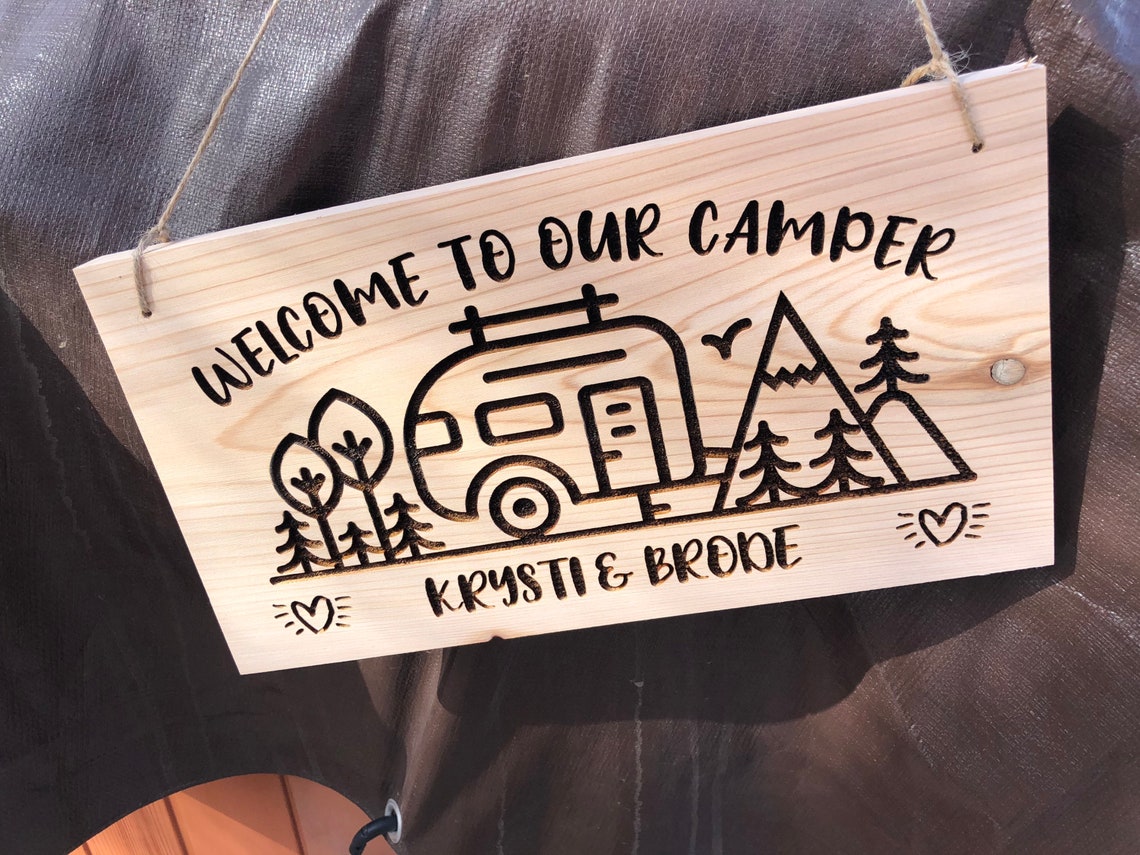 Wooden Camper Sign Welcome to Our Camper Handmade | Etsy