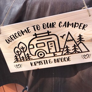 Wooden Camper Sign, Welcome to Our Camper, Handmade Personalized ...