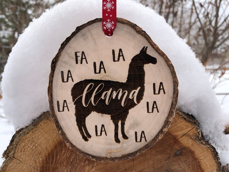 Wooden Christmas Ornament Fa La Llama Llama Ornament - Etsy