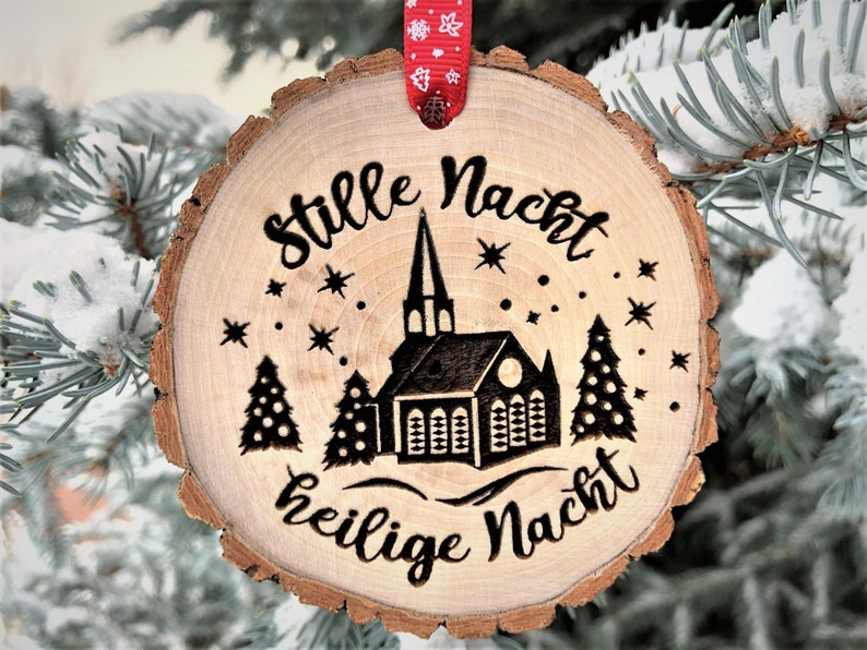 Stille Nacht Heilige Nacht Wooden German Christmas Ornament, Silent ...