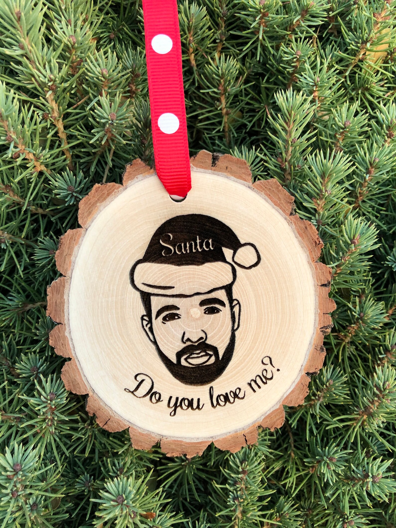 Wooden Christmas Ornament Drake Santa Do You Love Me Rap | Etsy