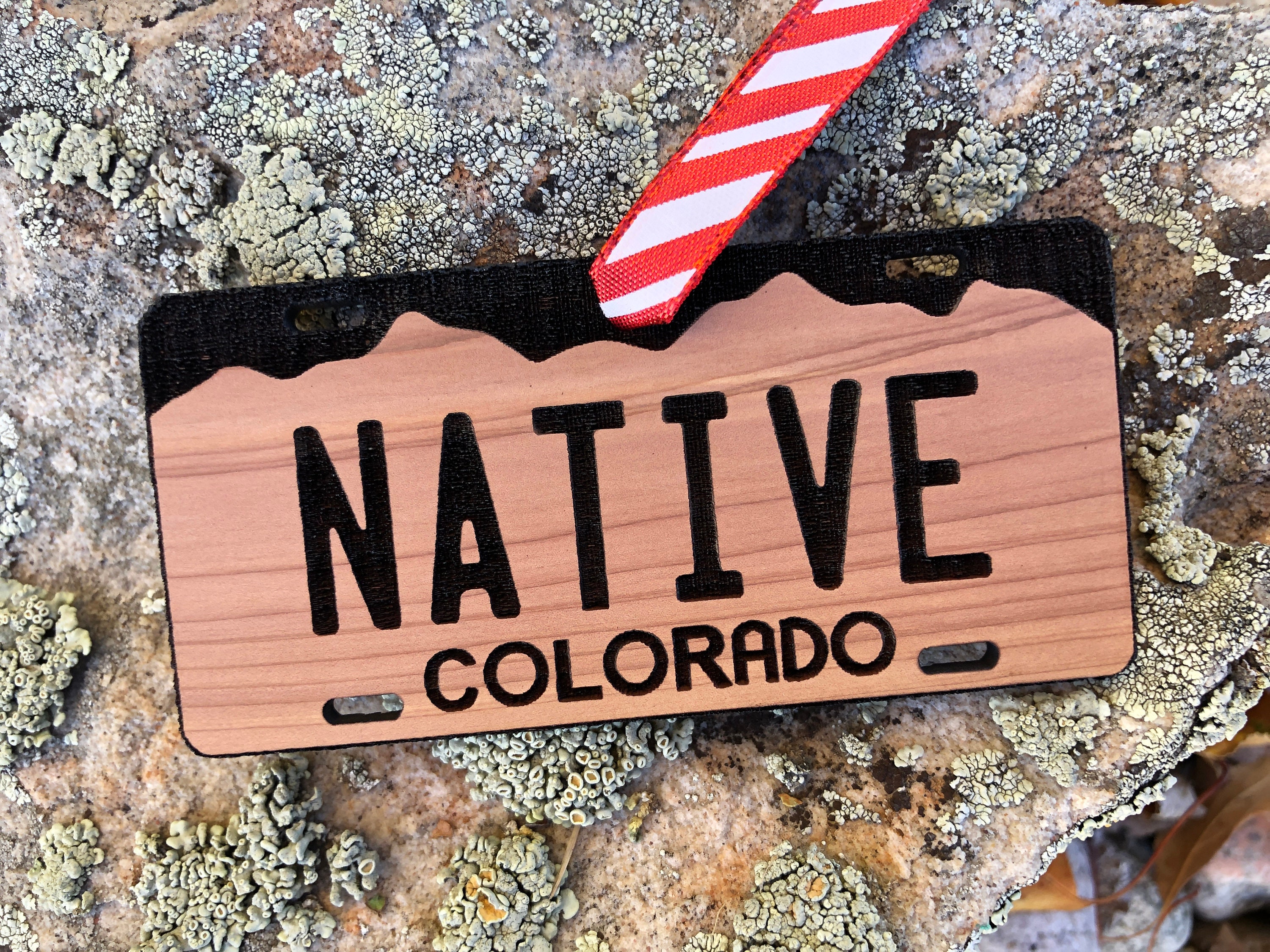 Native Colorado License Plate Ornament, Vanity Plate, Car Charm, Ski ...