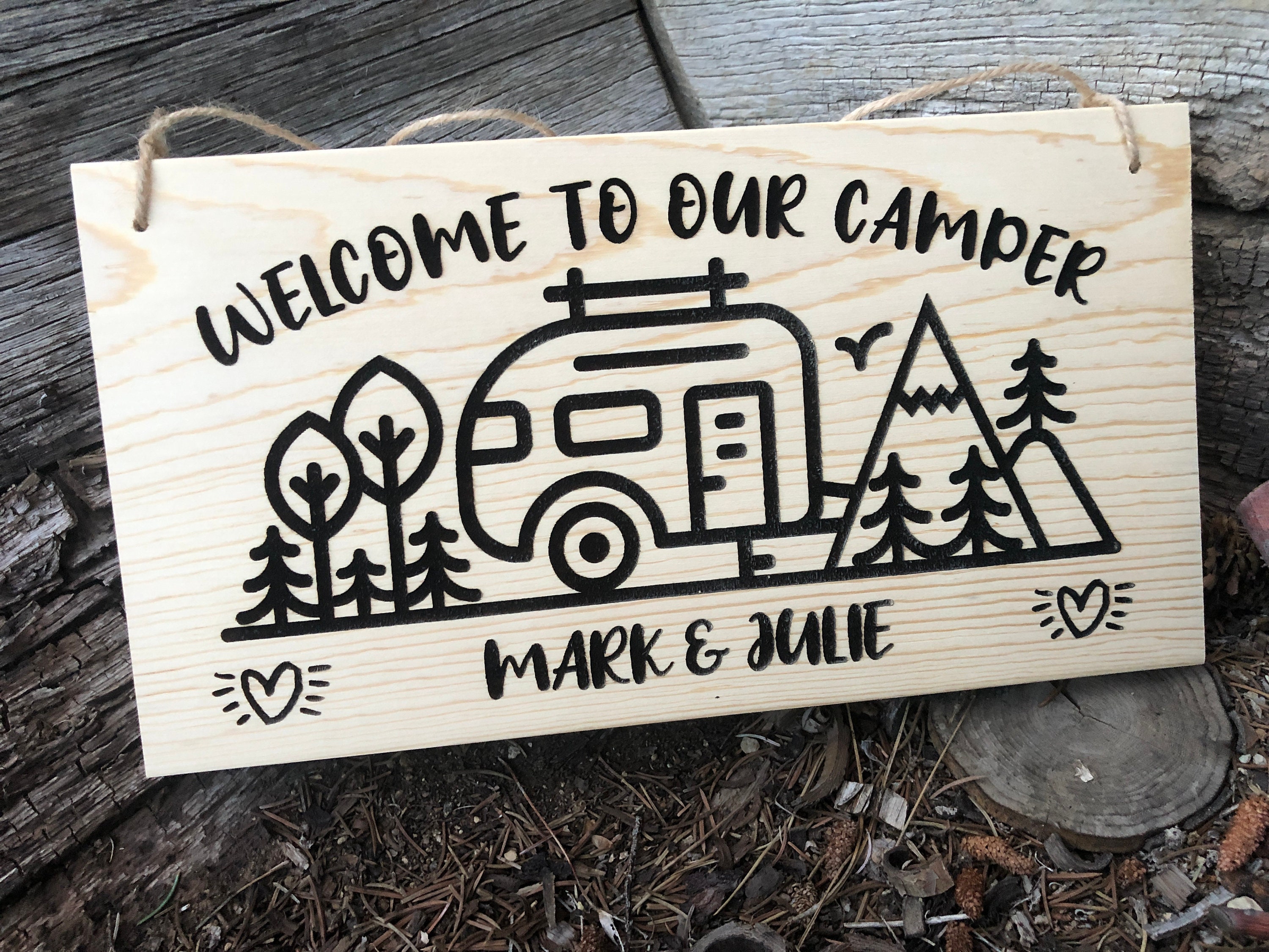 Wooden Camper Sign Welcome to Our Camper Handmade | Etsy