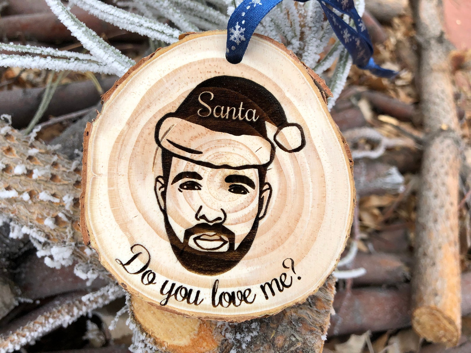 Wooden Christmas Ornament Drake Santa Do You Love Me Rap | Etsy