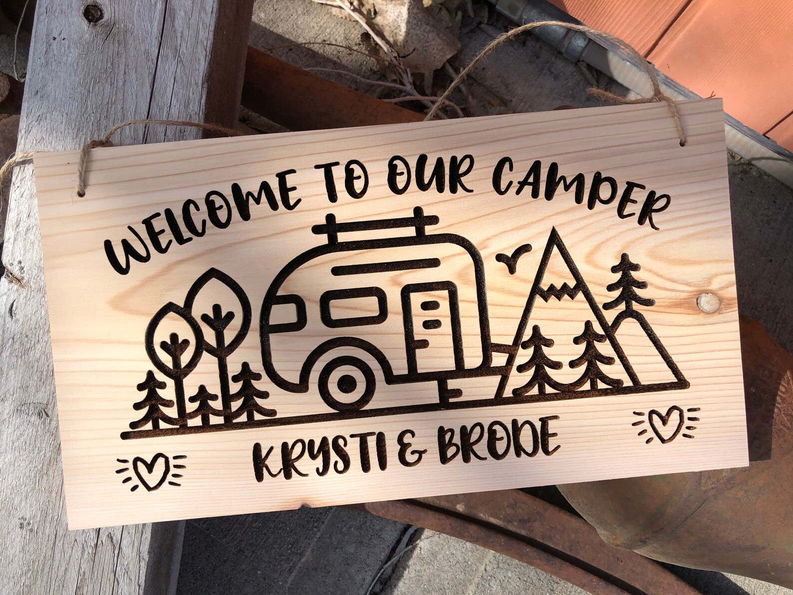 Wooden Camper Sign Welcome to Our Camper Handmade - Etsy