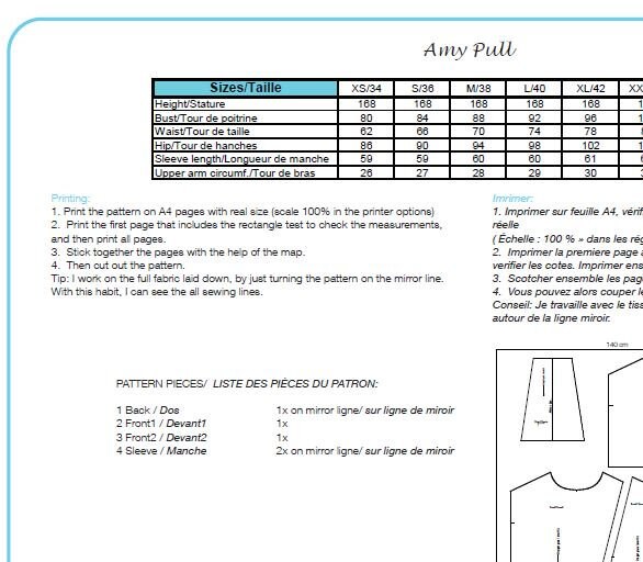PDF Sewing Pattern Amy Sweater - Etsy