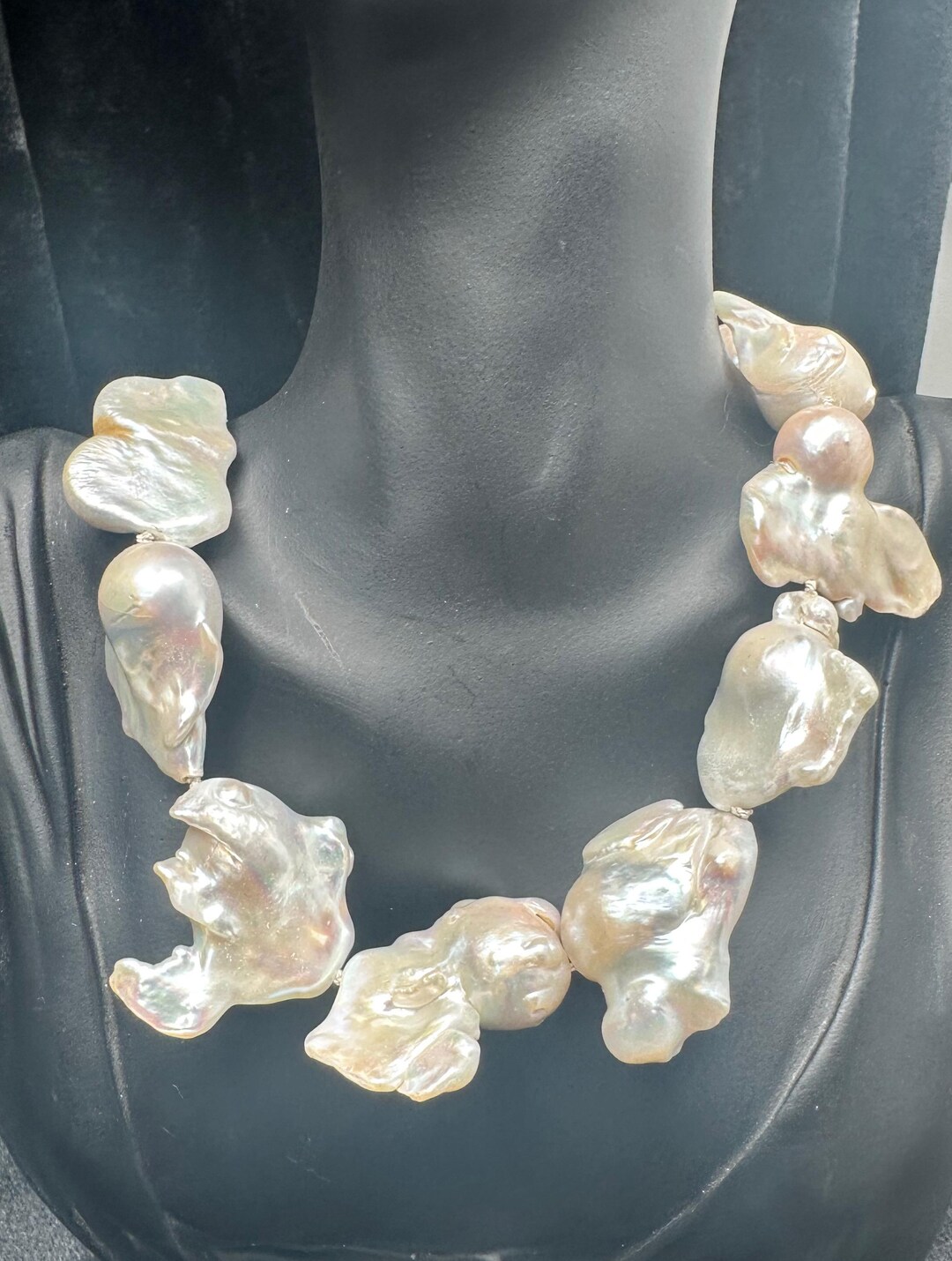 Handmade Baroque Fireball Pearl Necklace, 18 Inch - Etsy