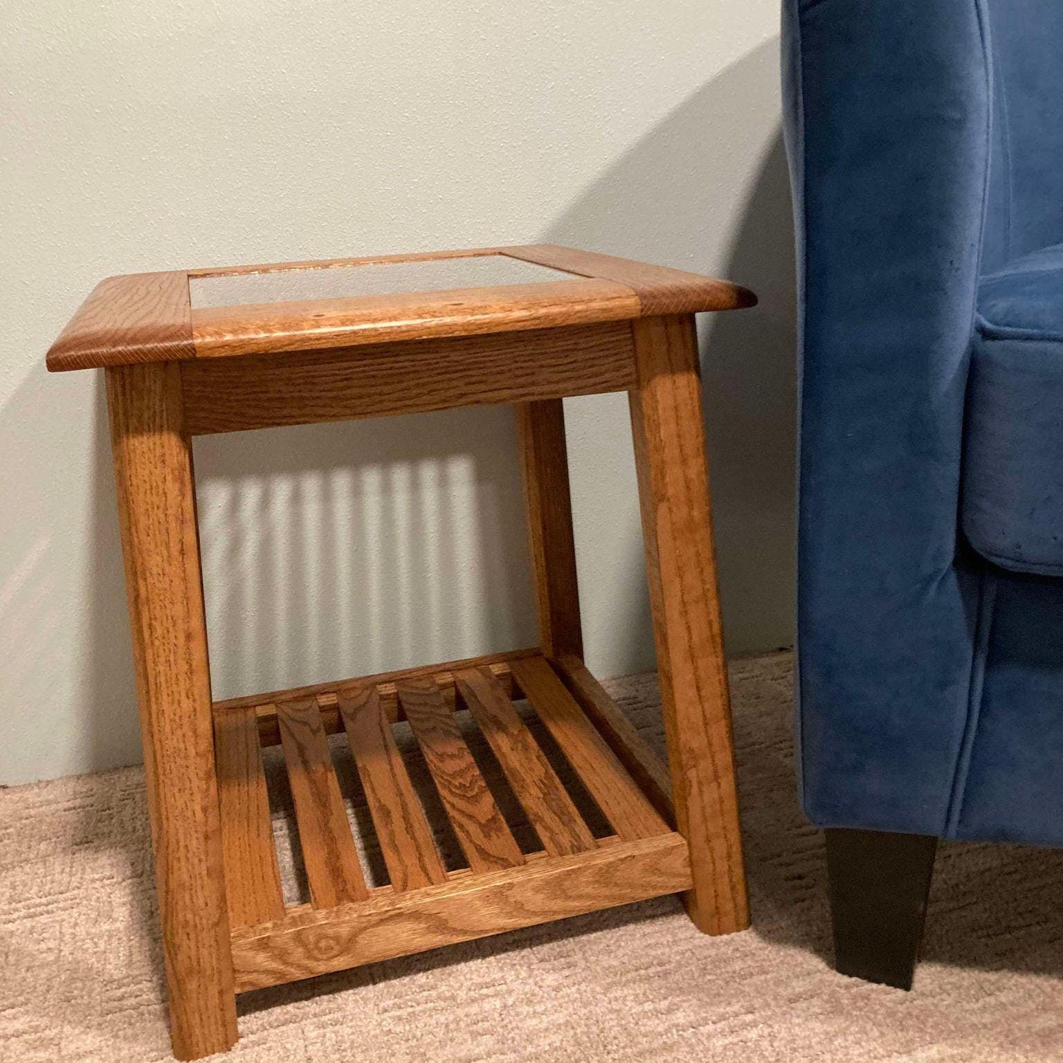 Oak Side End Table, Salvaged Solid Wood Oak - Etsy