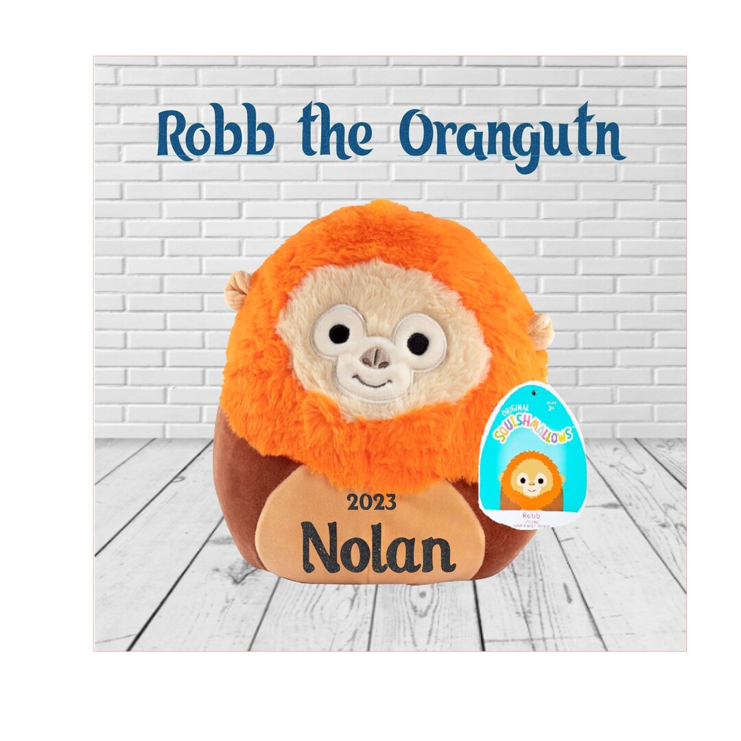 Personalized 7.5" Squishmallows Robb Orangutan Cuddly Squishable Plush Stuffed Animal Custom ...