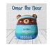 Personalized Squishmallow Omar Bear Plush, 7.5" Stuffed Animal, Glitter ...
