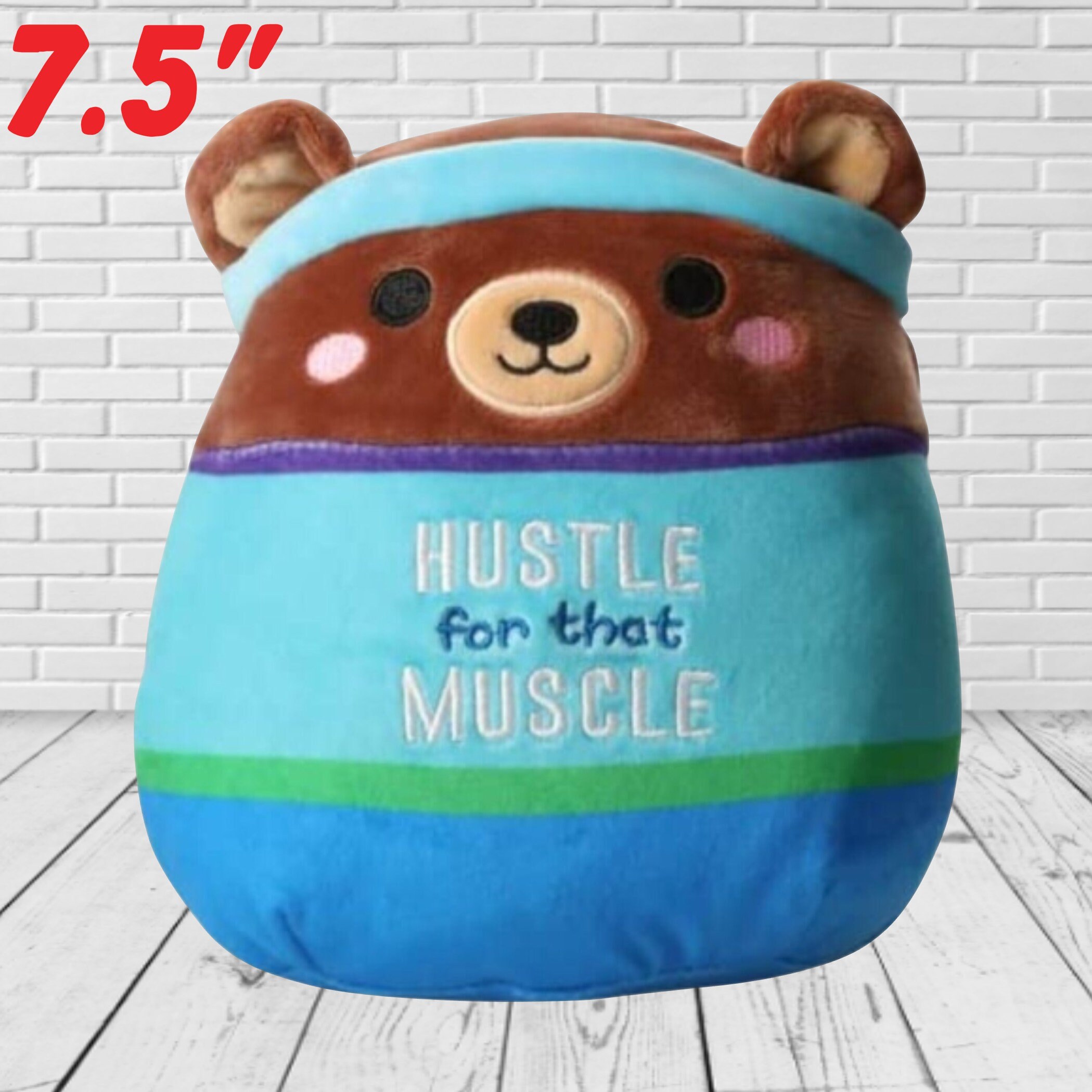 Personalized Squishmallow Omar Bear Plush, 7.5" Stuffed Animal, Glitter ...