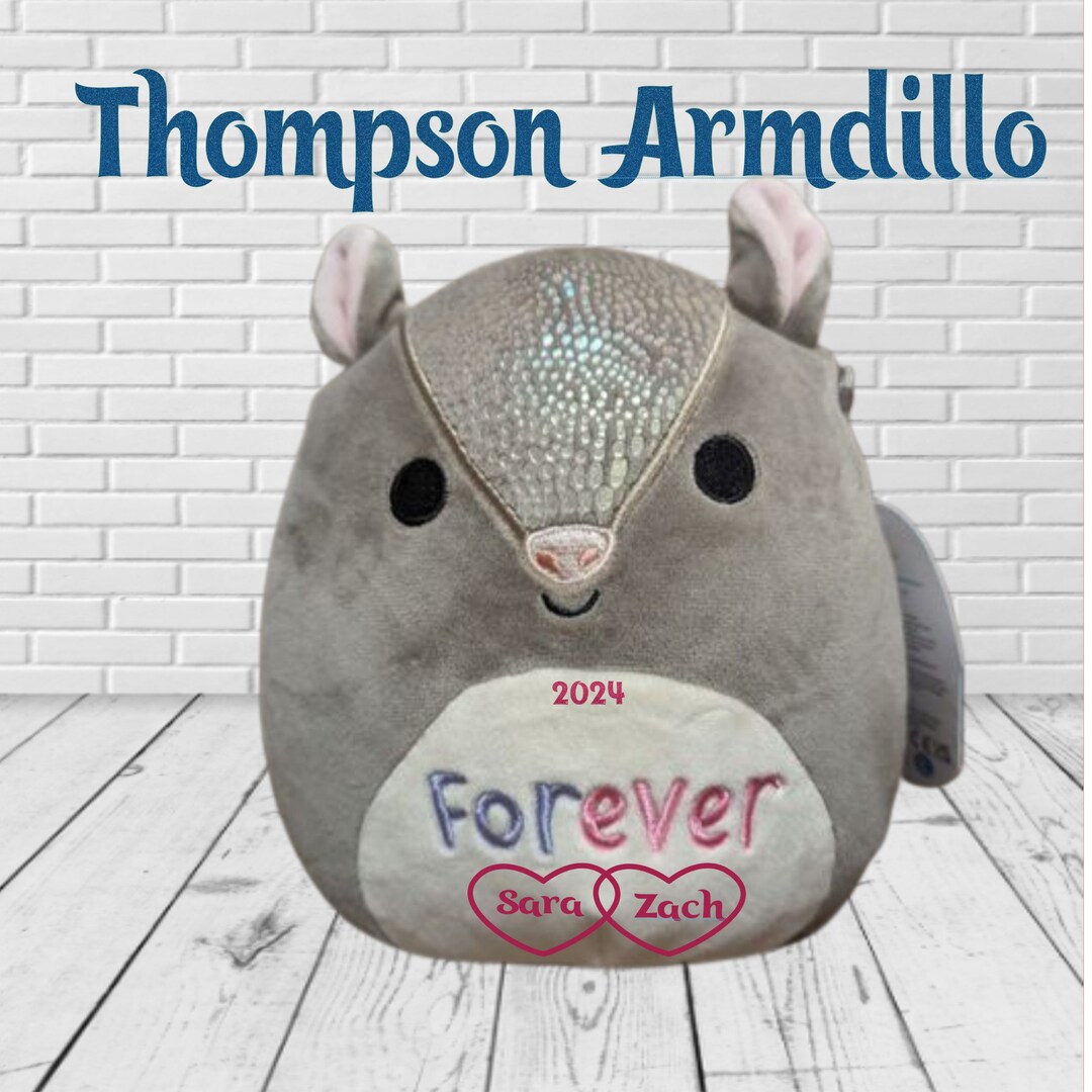 Personalized Thompson Armadillo Squishmallow Plush, 7.5" Stuffed Animal ...