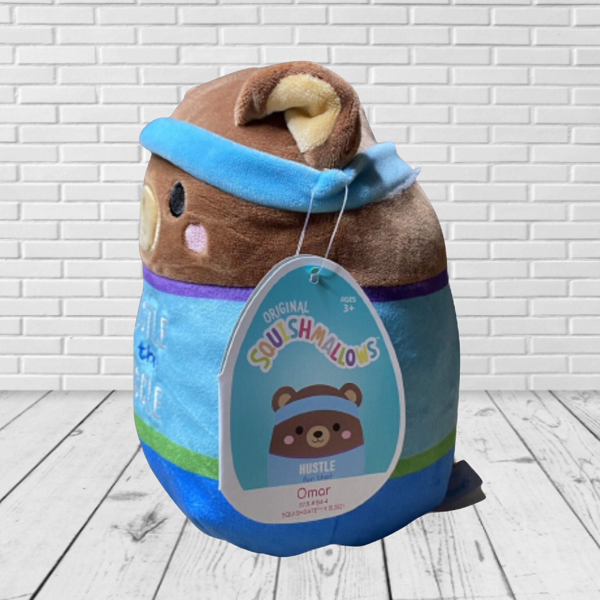 Personalized Squishmallow Omar Bear Plush, 7.5" Stuffed Animal, Glitter ...
