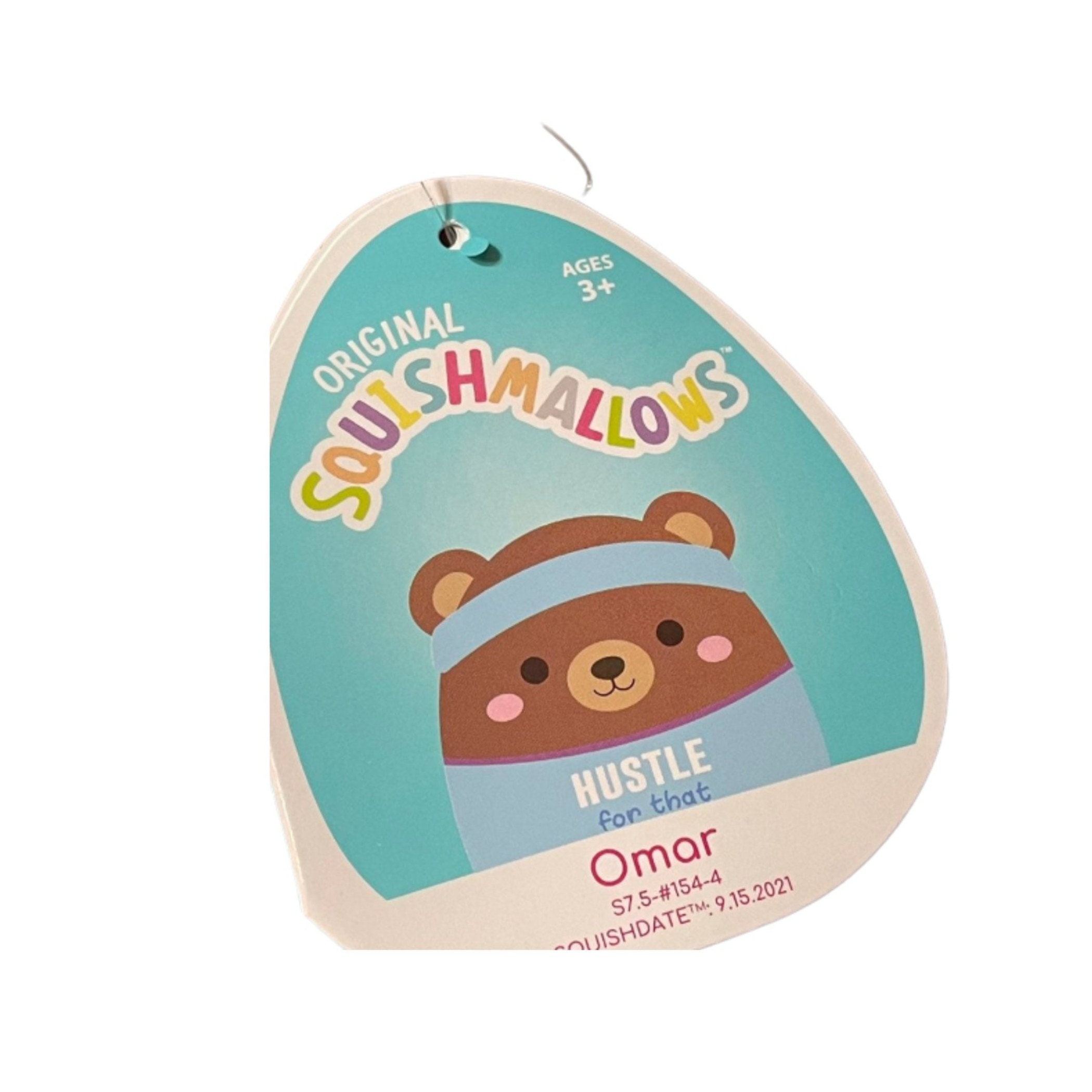 Personalized Squishmallow Omar Bear Plush, 7.5" Stuffed Animal, Glitter ...