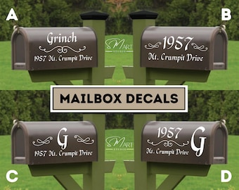 Custom Mailbox Decals Set of 2 Mailbox Numbers Vinyl Decal Stickers ...