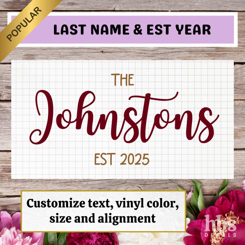 Last Name Wall Decal - Etsy