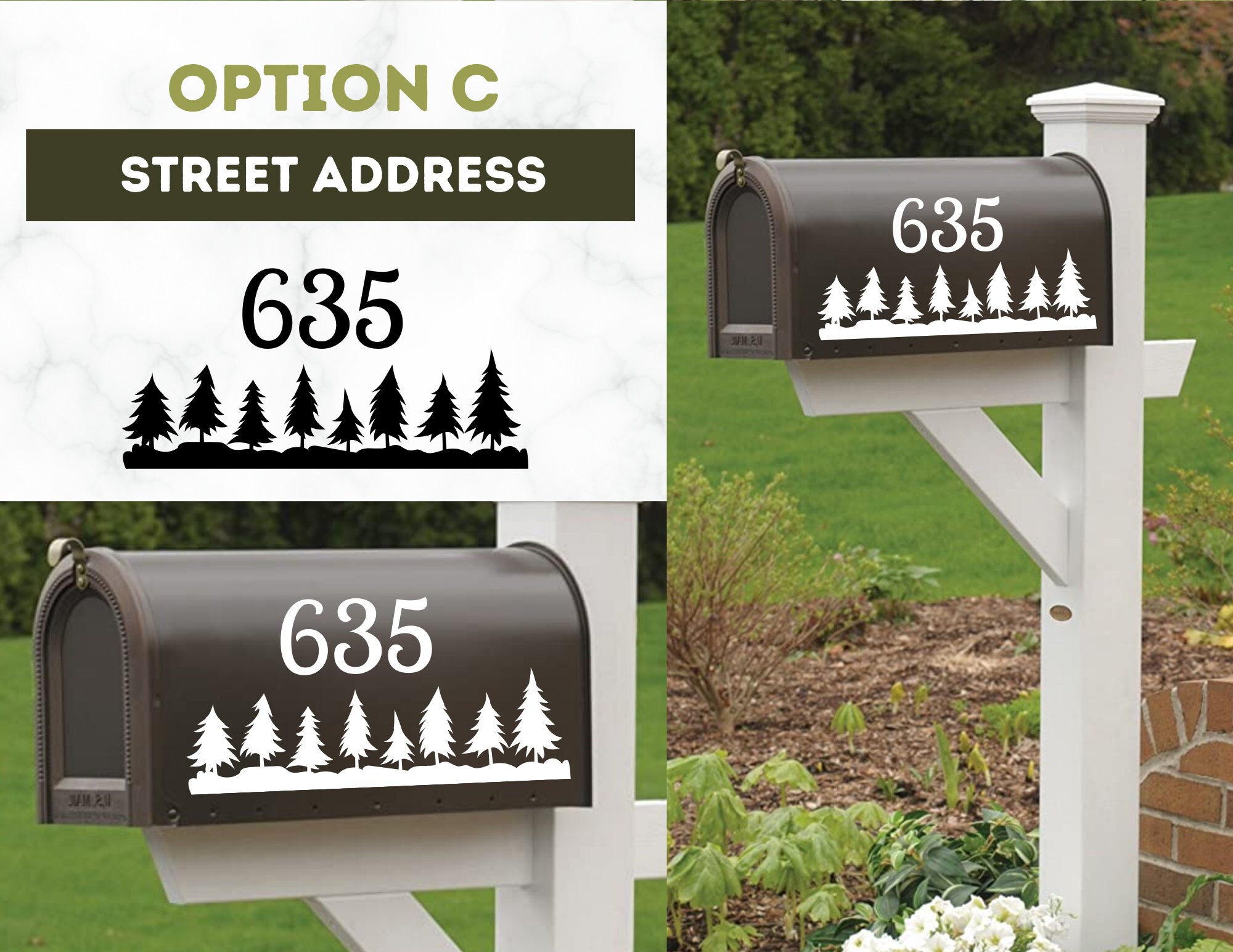 Custom Mailbox Decals Mailbox Numbers Vinyl Decal Stickers Mailbox ...