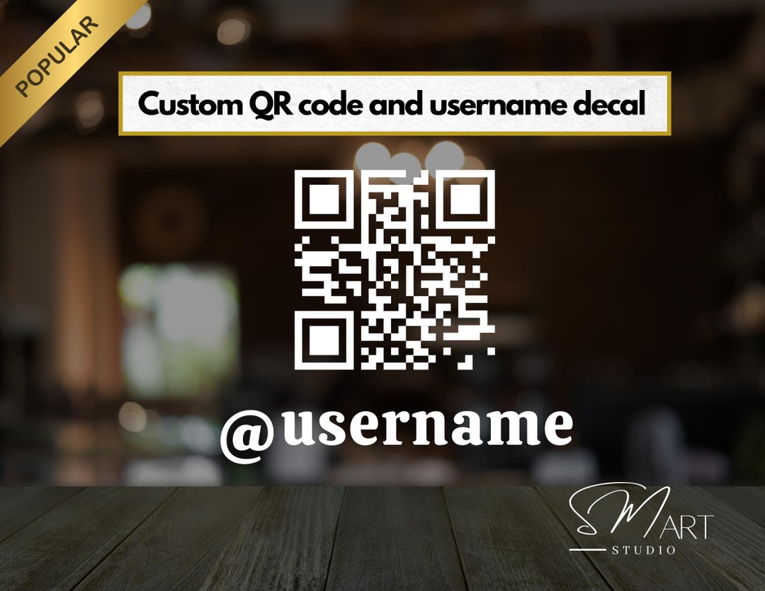 Custom QR Code Vinyl Decal Sticker Social Media Handle Decal Follow Us ...