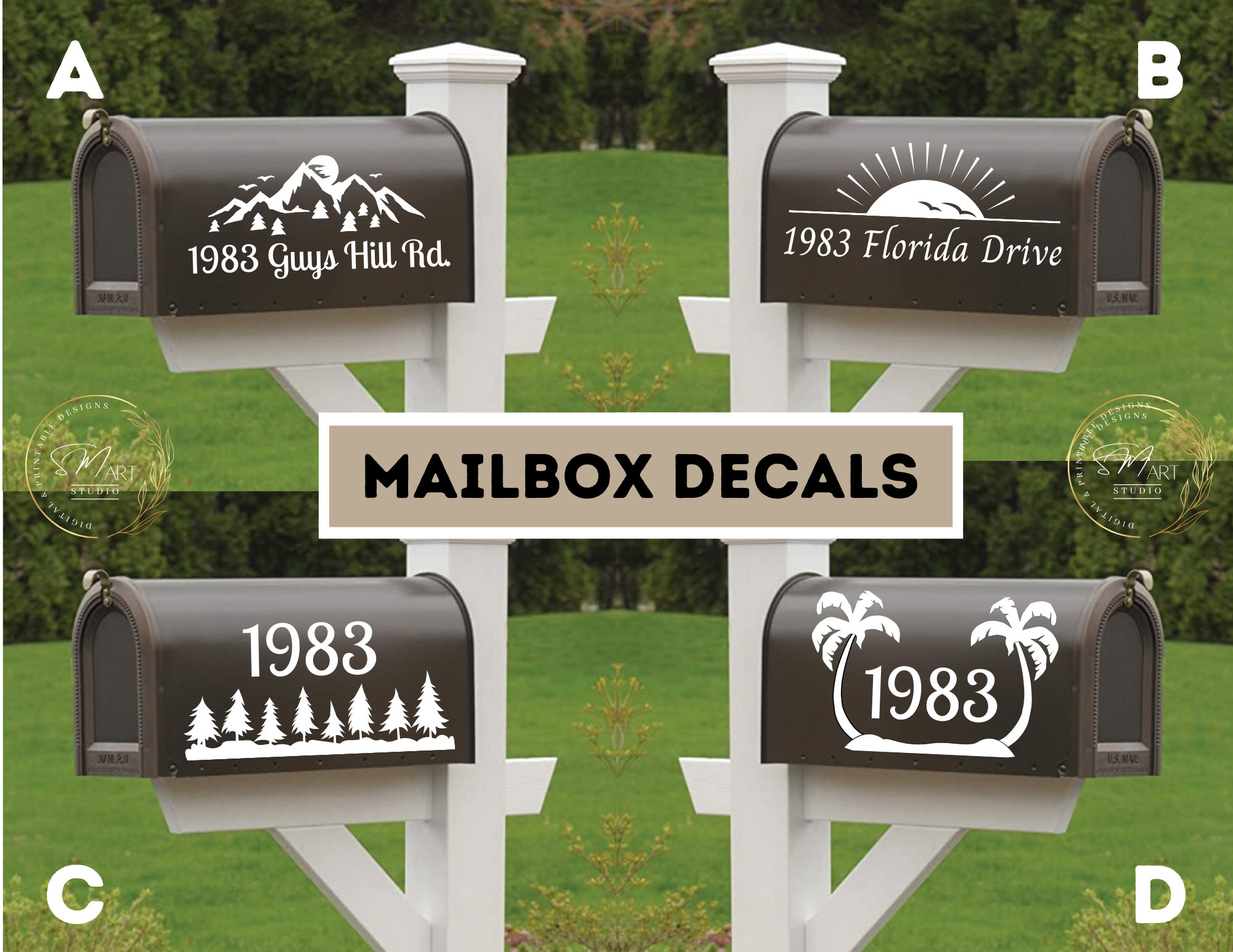 Custom Mailbox Decals Mailbox Numbers Vinyl Decal Stickers - Etsy
