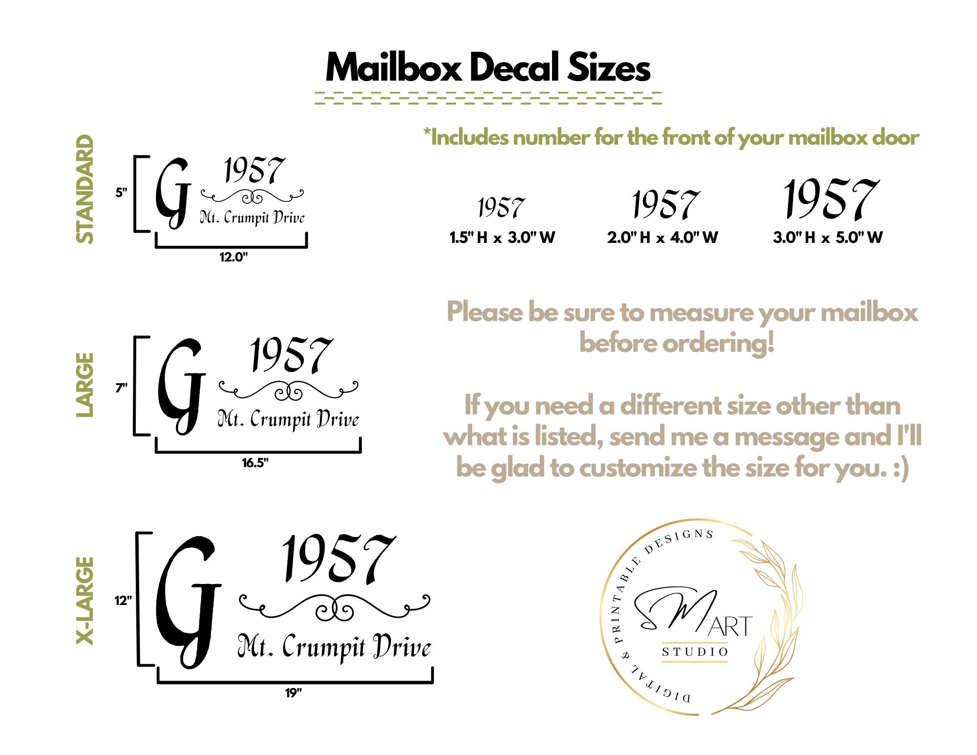 Custom Mailbox Decals Mailbox Numbers Vinyl Decal Stickers - Etsy