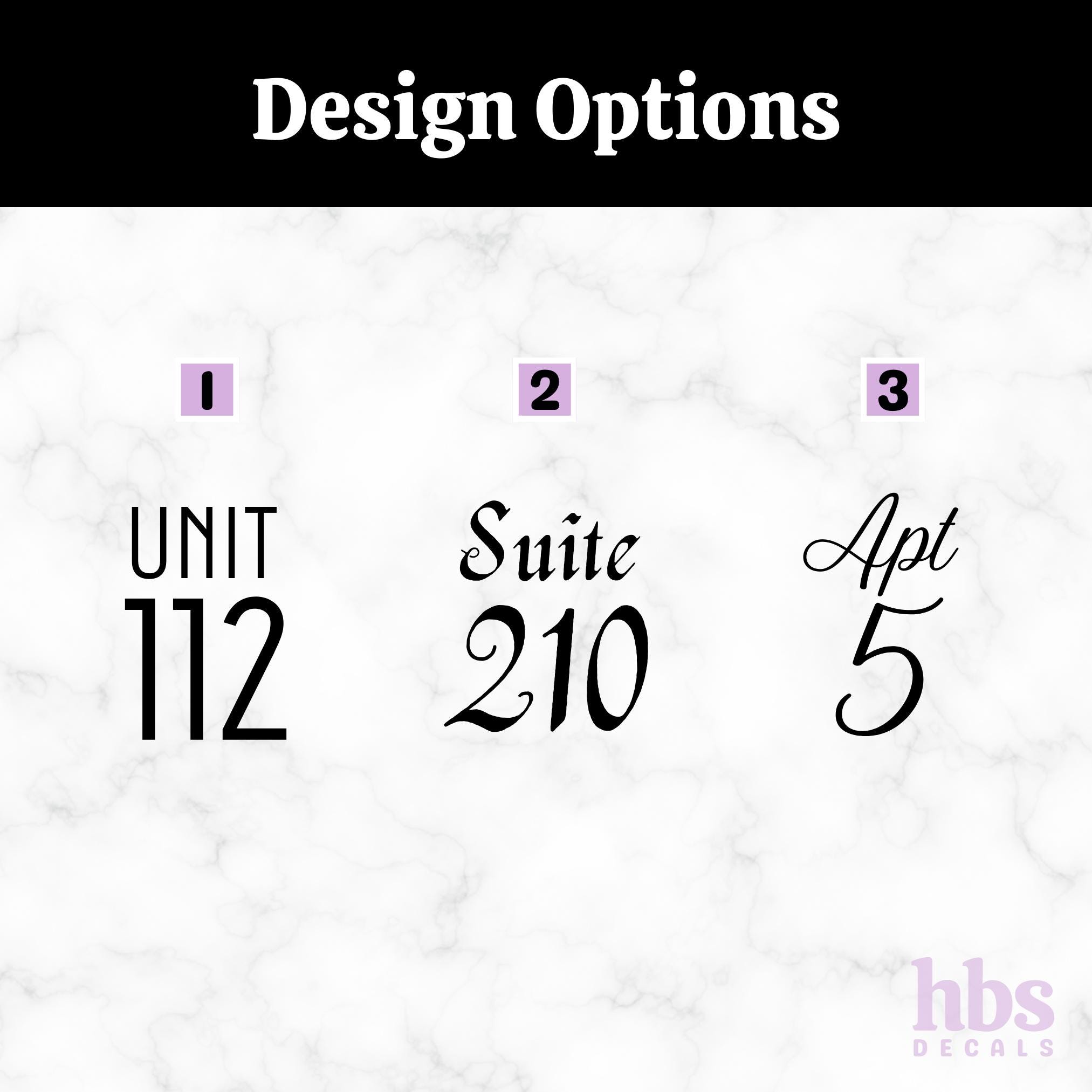 Custom Unit Numbers | House Numbers | Door Decal | Suite Room Apartment ...