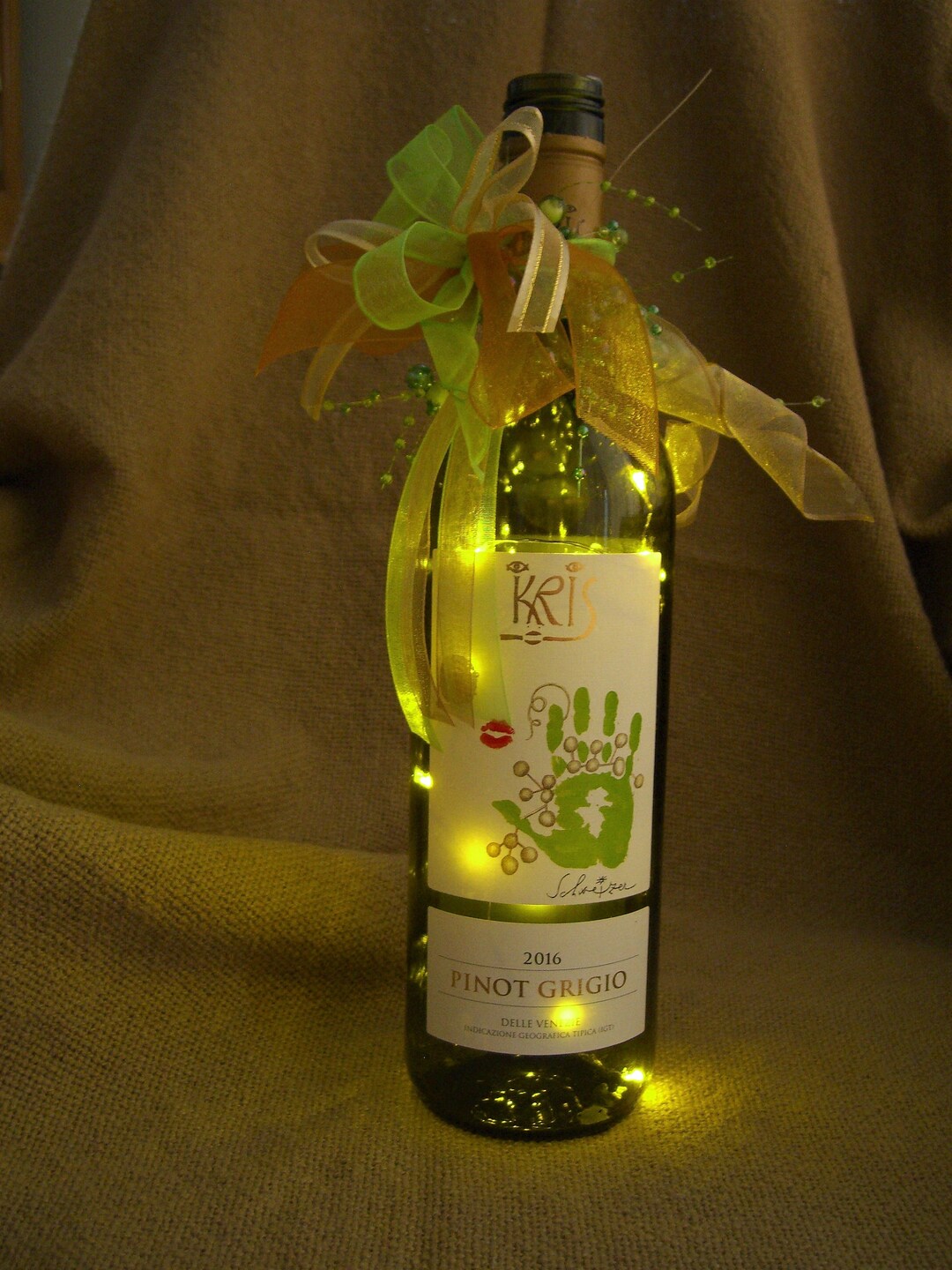 Lighted Kris Wine Bottle With Warm White LED Battery Operated Lights - Etsy