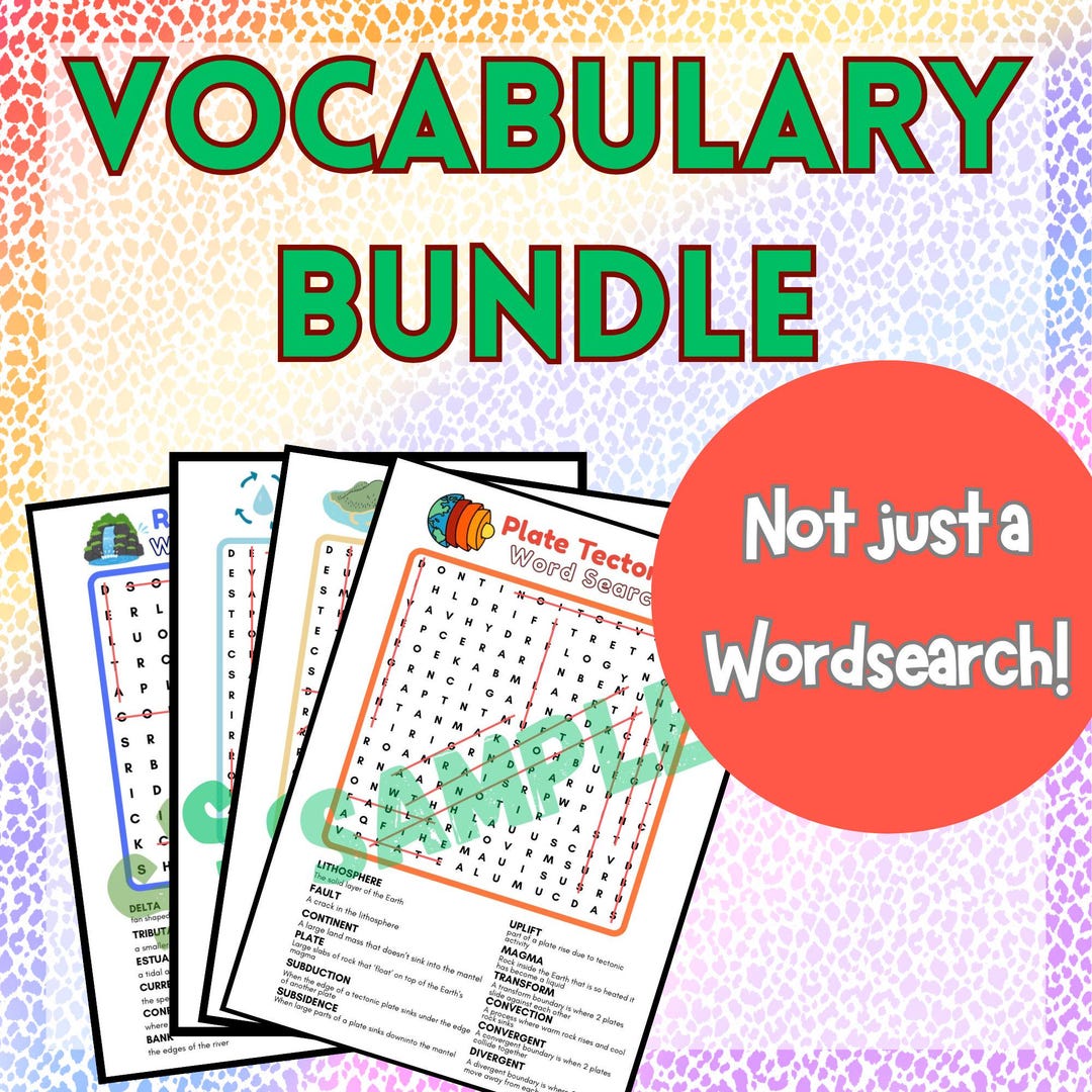 Geography Word Search Bundle With Definitions | Rivers, Plate Tectonics ...