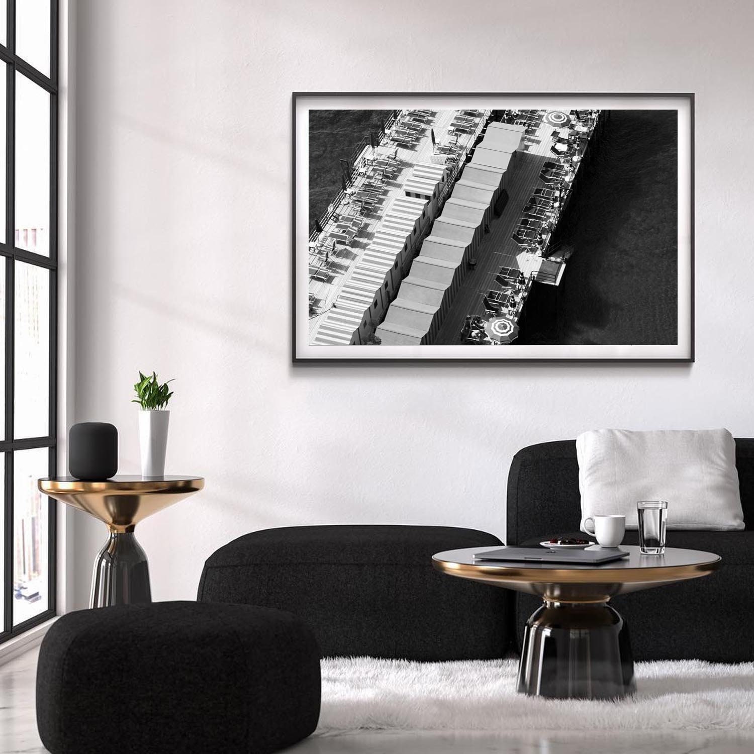 Sorrento Jetty Huts and Sunbeds Italy. Black and White - Etsy UK