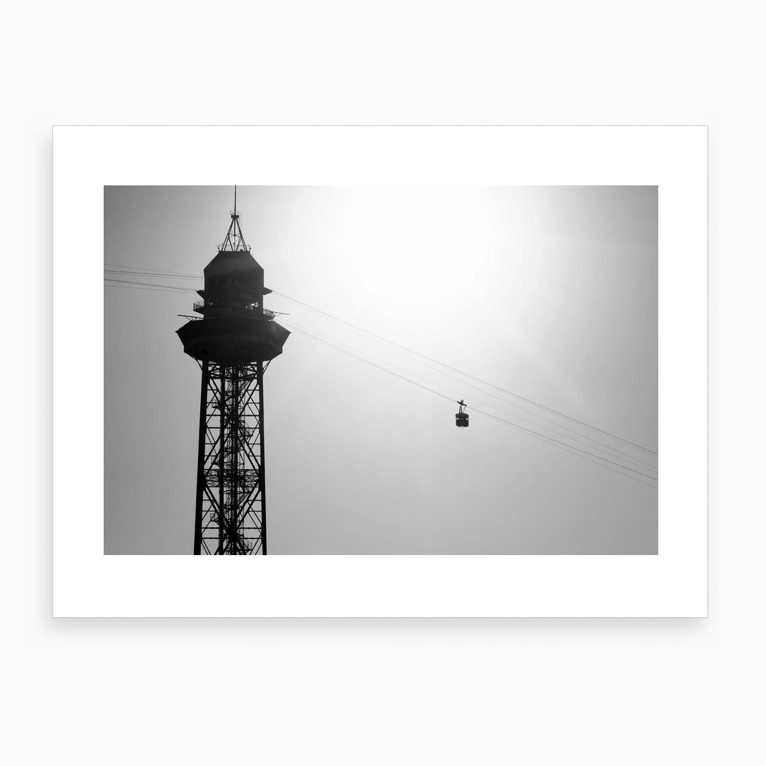 Cable Car, Barcelona. Black and White Photography, Wall Decor, Travel ...